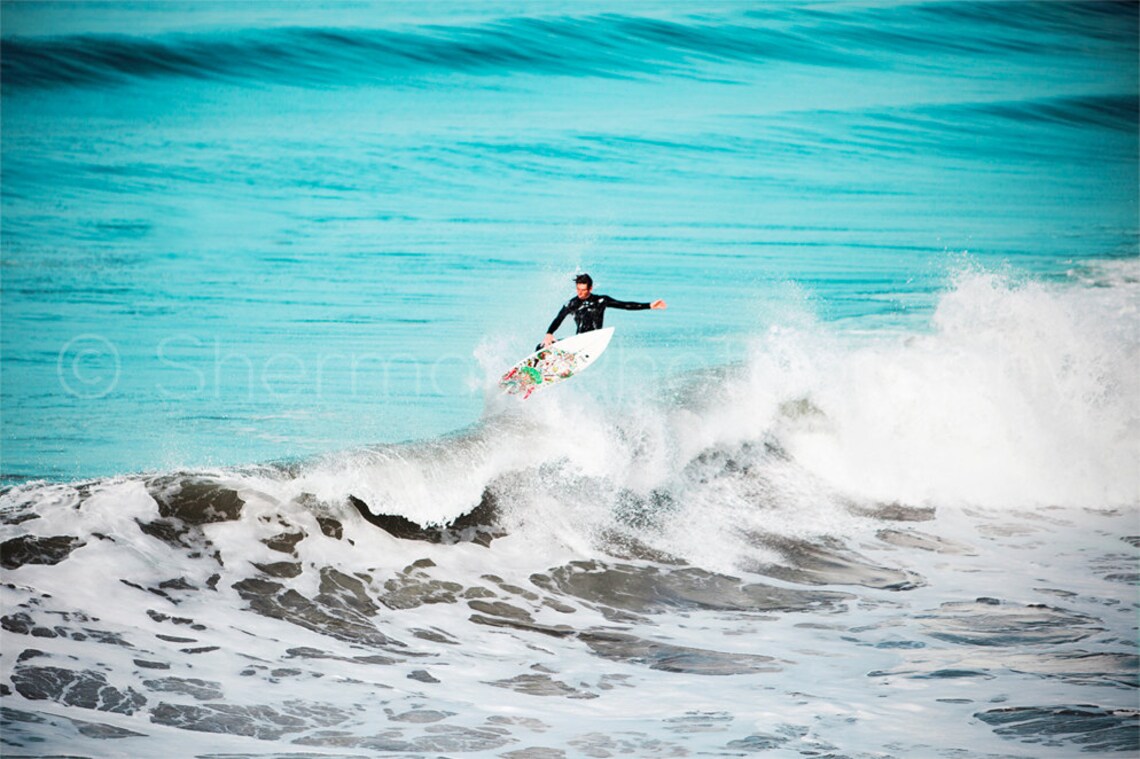 Surf Photo - Surfer Ocean - Blue Ocean Surf - Calm Surf Beach - Art ...