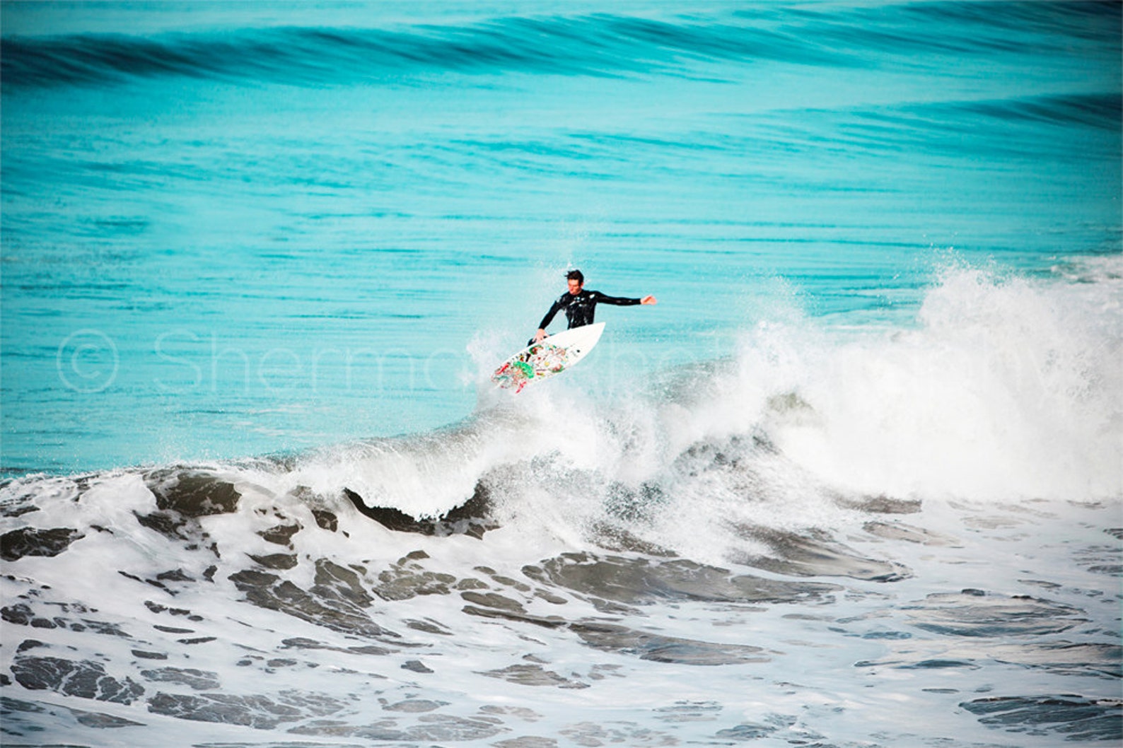 Surf Photo - Surfer Ocean - Blue Ocean Surf - Calm Surf Beach - Art ...