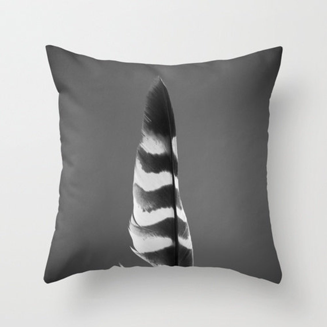 Feather Pillow - Beautiful Pillow Case - Striped Pillow Cover - Feather ...