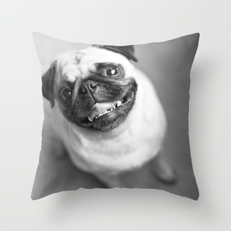 Pug Pillow Dog Pillow Pug Gift Pug Lovers Happy Pillow - Etsy
