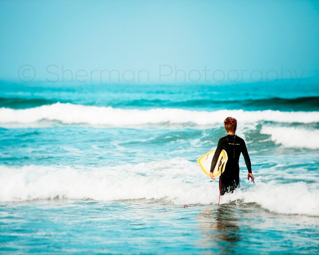 Surf Photo - Surfer Ocean - Blue Ocean Surf - Calm Surf Beach - 8x10 ...