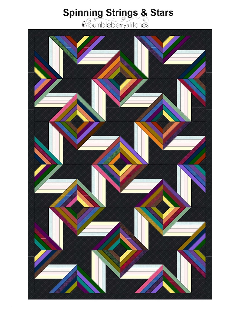 Spinning Strings & Stars by Bumbleberry Stitches Quilt Block Paper Piece Pattern - Etsy