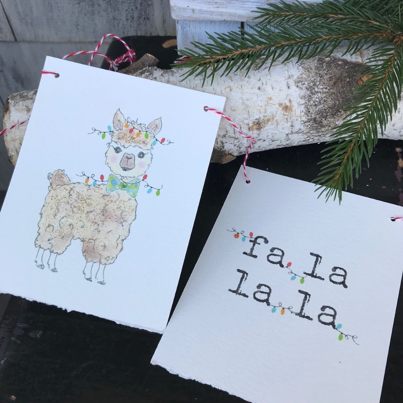 Llama Banner Llama Cards Llama Artwork Llama Holiday | Etsy