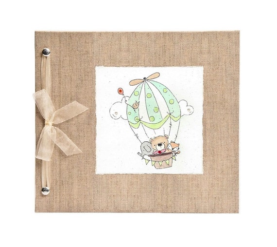 Baby Book Hot Air Balloon Baby Memory Book Baby Album Baby | Etsy