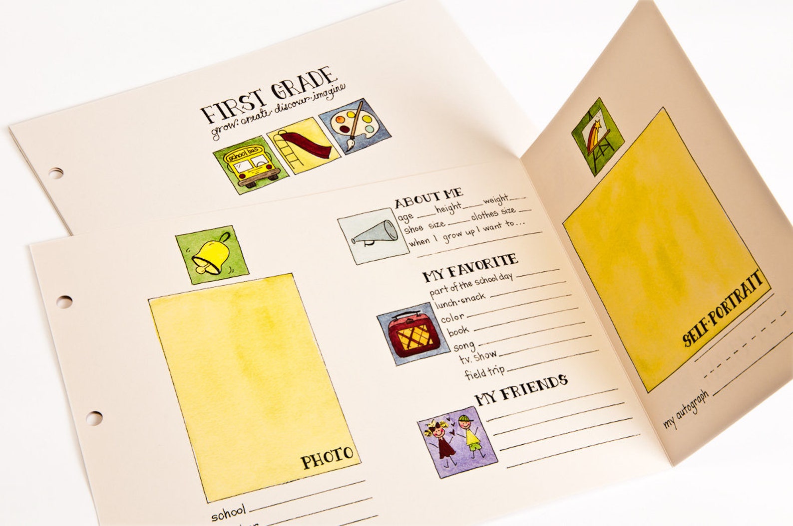 School Days School Memory Book, School Album - Pre-k Through 12th Grade ...