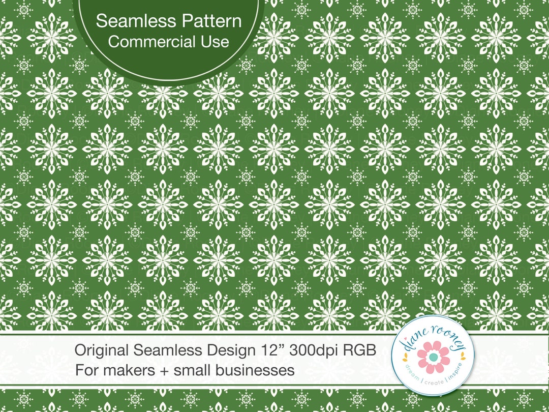 Winter Snowflake Seamless File Digital Download White Snowflakes on ...