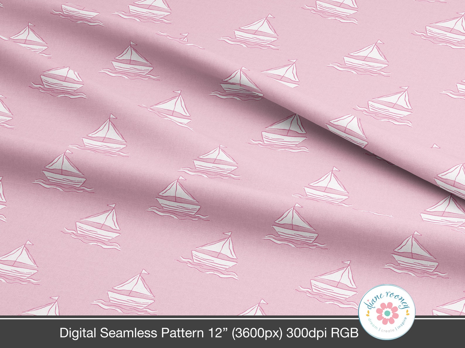 Pink Sailing Boats Seamless Pattern for Fabric Ocean Summer Seamless ...
