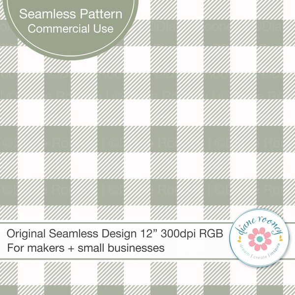 Sage Green Buffalo Check Fabric - Etsy