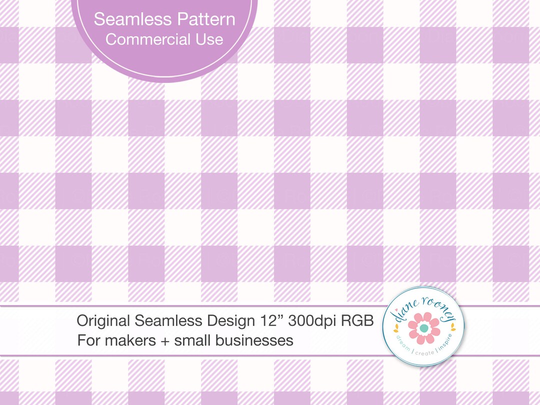 Purple and White Buffalo Plaid Check Seamless Pattern Digital Download ...