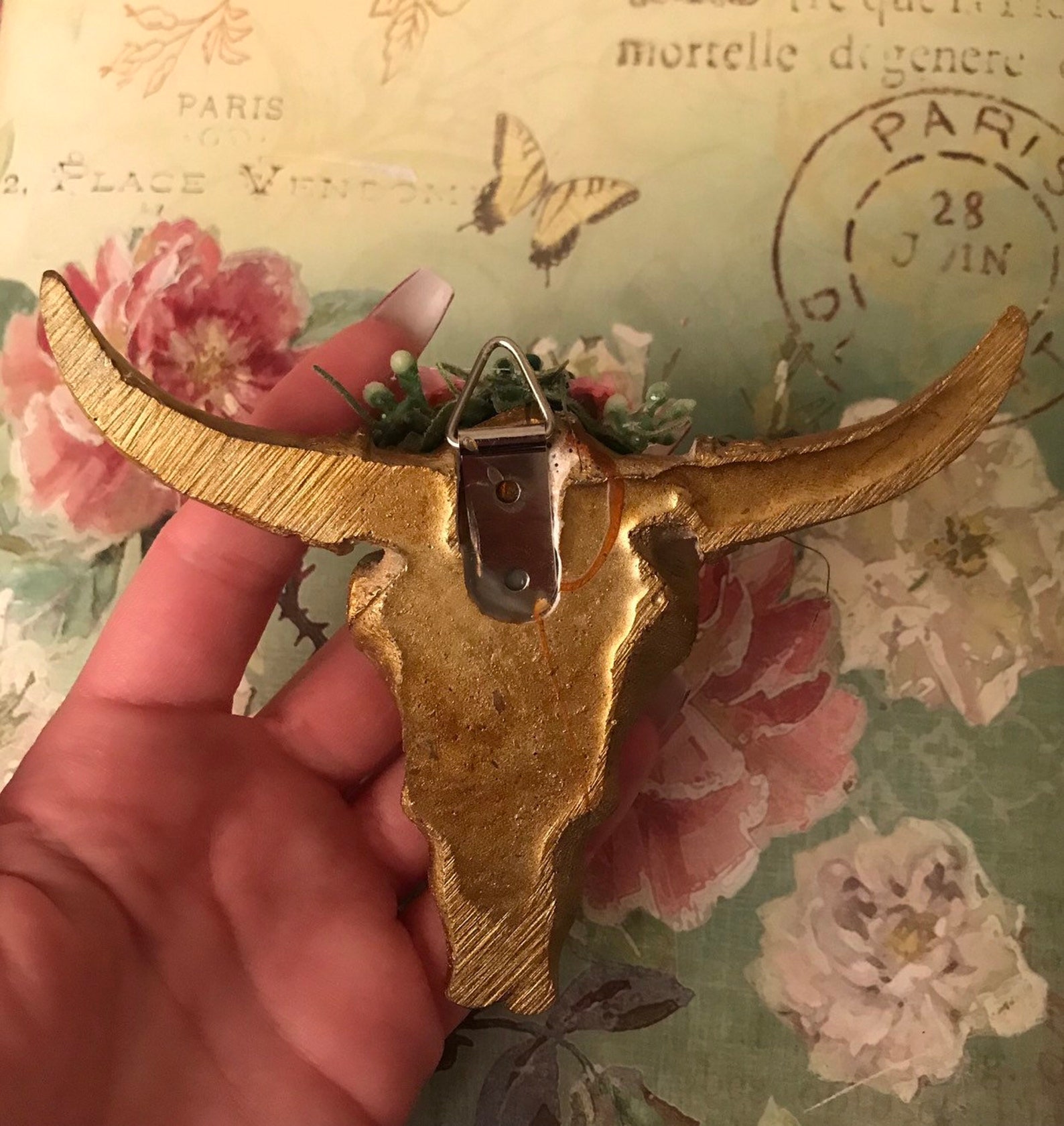 Small Gold Cow Skull Mini Cow Skull Floral Skull - Etsy