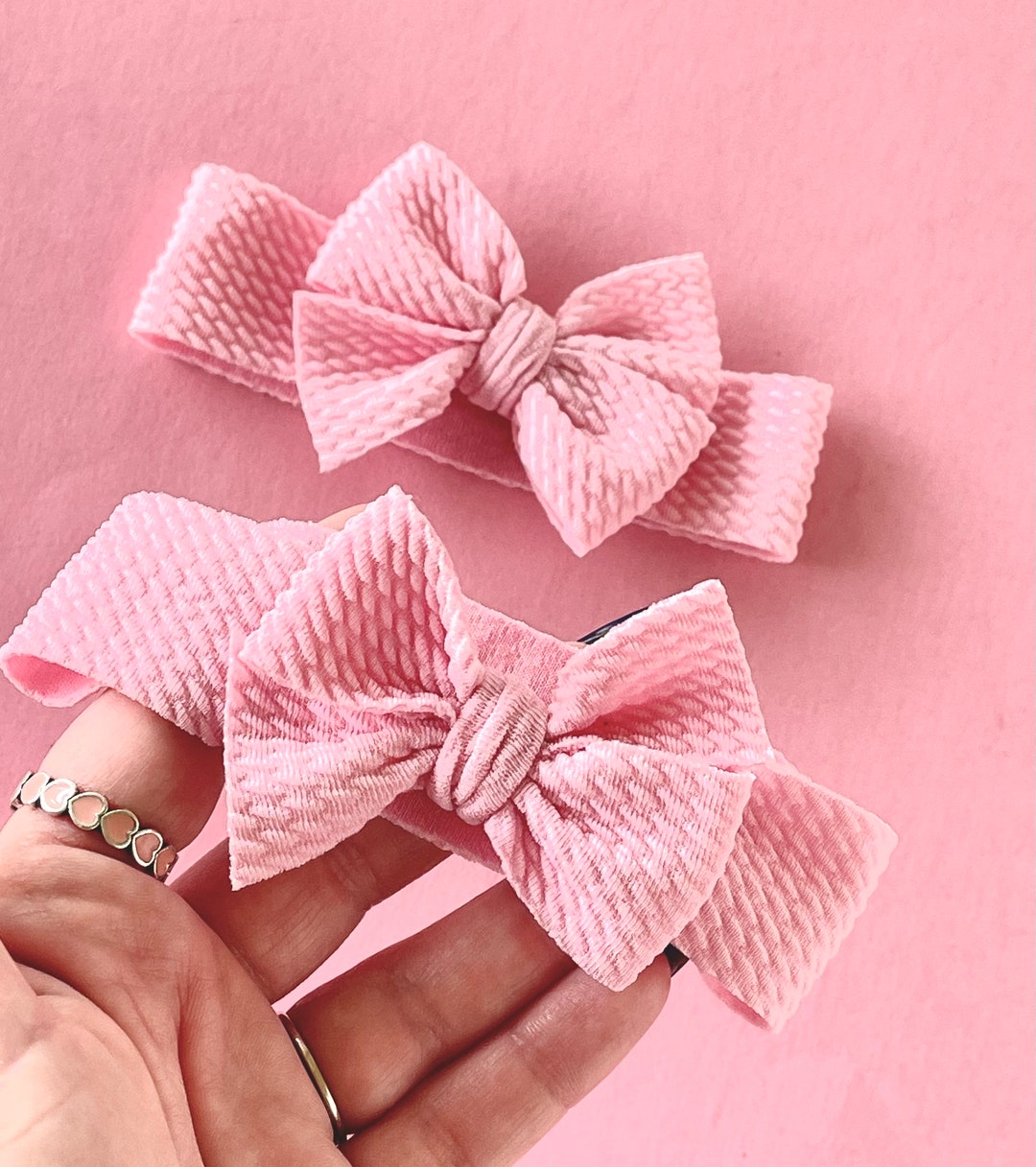 Mini Pink Bow Headband, Bow Headband, Its a Girl Gift, Baby Turban ...