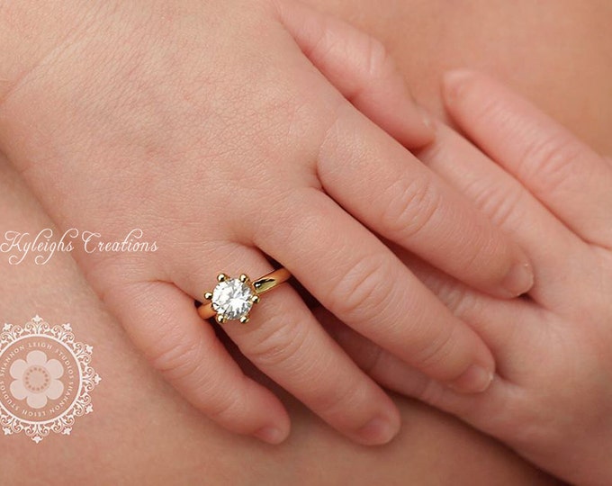 Gold Newborn Ring Diamond Ring Baby Ring Photography Prop - Etsy