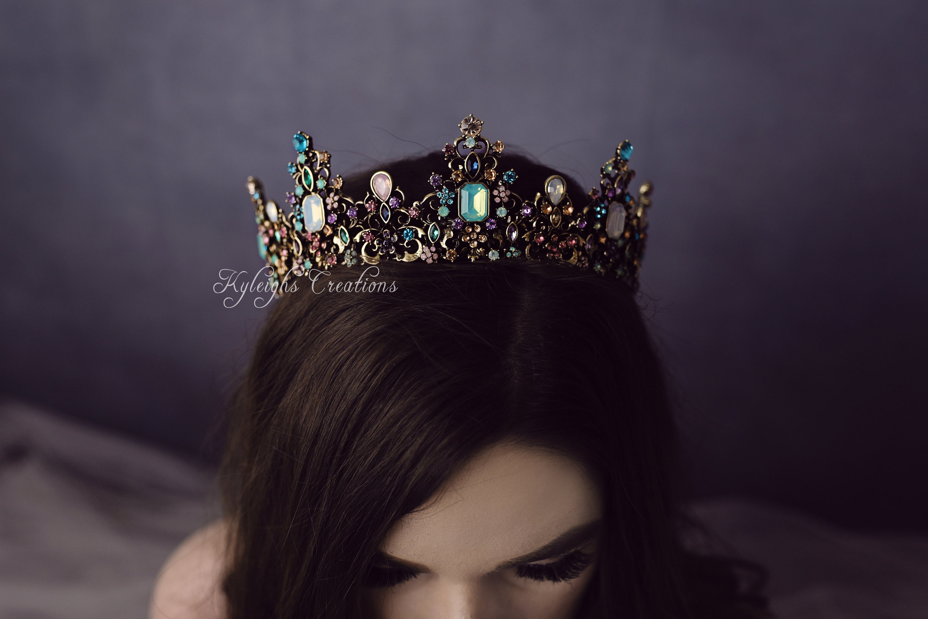 Colorful aqua mermaid crown mermaid rhinestone crown mermaid | Etsy