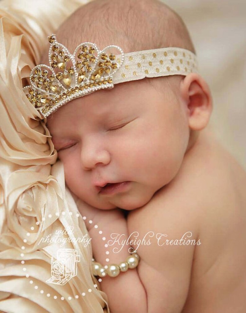 Gold Tiara Headband Gold Tiara Baby Tiara Gold Headband - Etsy