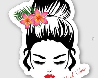 Hawaiian Island Girl Sticker - Etsy