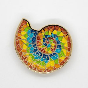 Rainbow Glitter Ammolite Ammonite Enamel Pin - Etsy