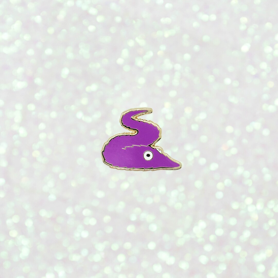 Sneaky Snek Purple Worm on a String Enamel Pin - Etsy