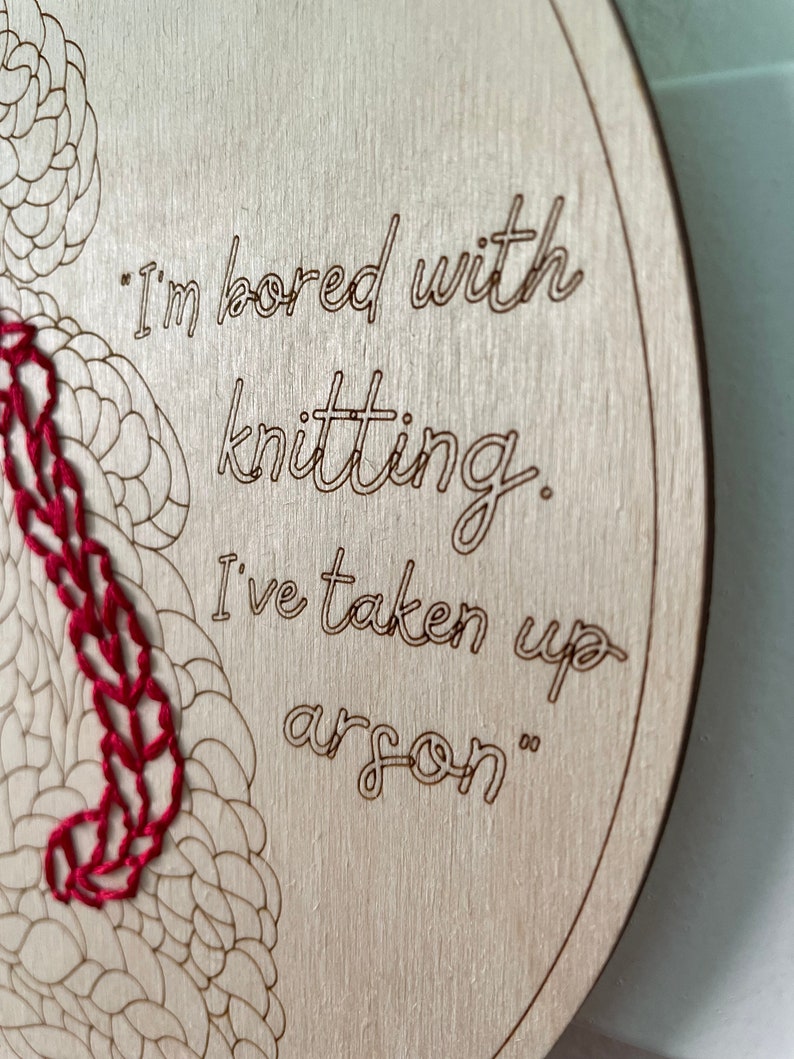 SVG "i'm Bored With Knitting" Embroidery Pattern for Laser Cutting ...
