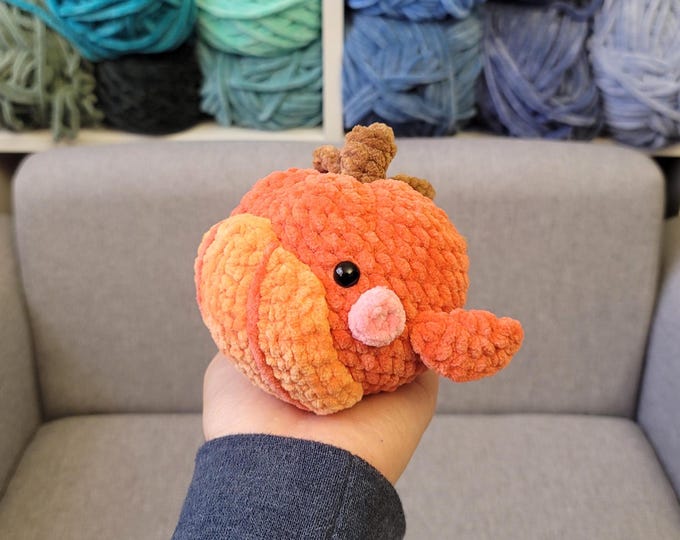 PLUSHIE: Crochet Pumpkin Whale Amigurumi - Etsy