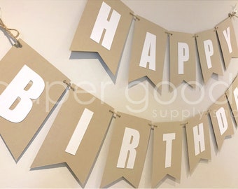 Happy Birthday Banner Script Font Happy Birthday Sign - Etsy