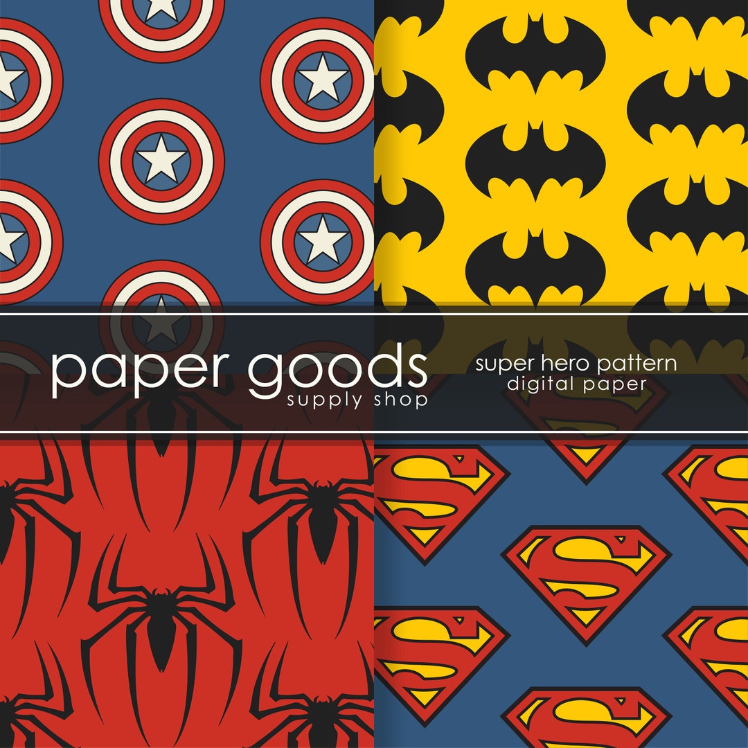 Super Hero Digital Paper Super Hero Scrapbook Paper Super - Etsy Australia