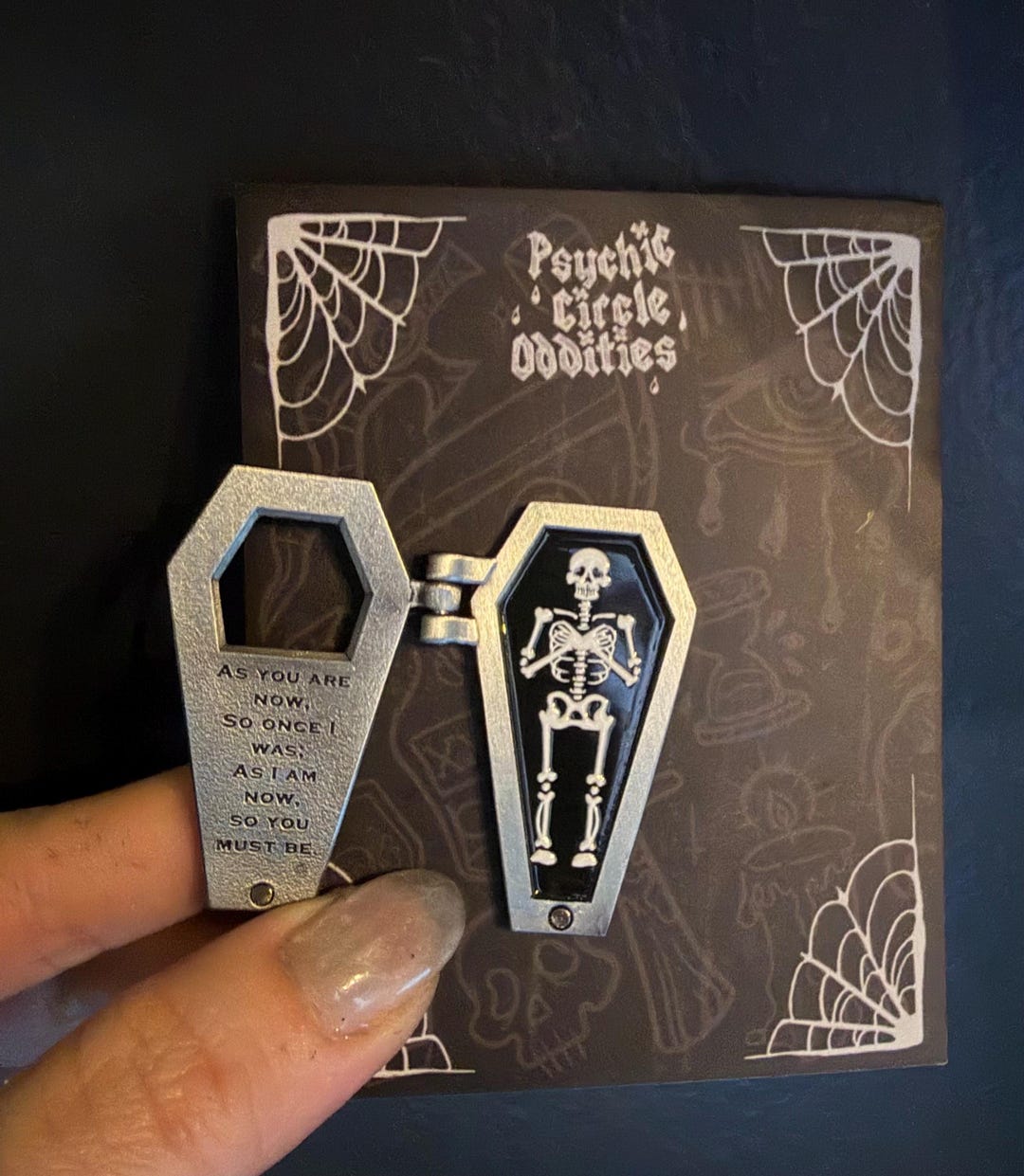 Memento Mori Hinged Coffin Skeleton Enamel Pin | Gothic Horror Jewelry ...