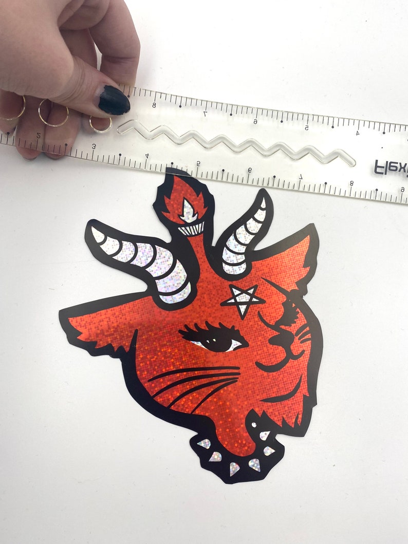 Mega Sticker Baphomet Winking 90s Cat Sticker Hail Satan - Etsy