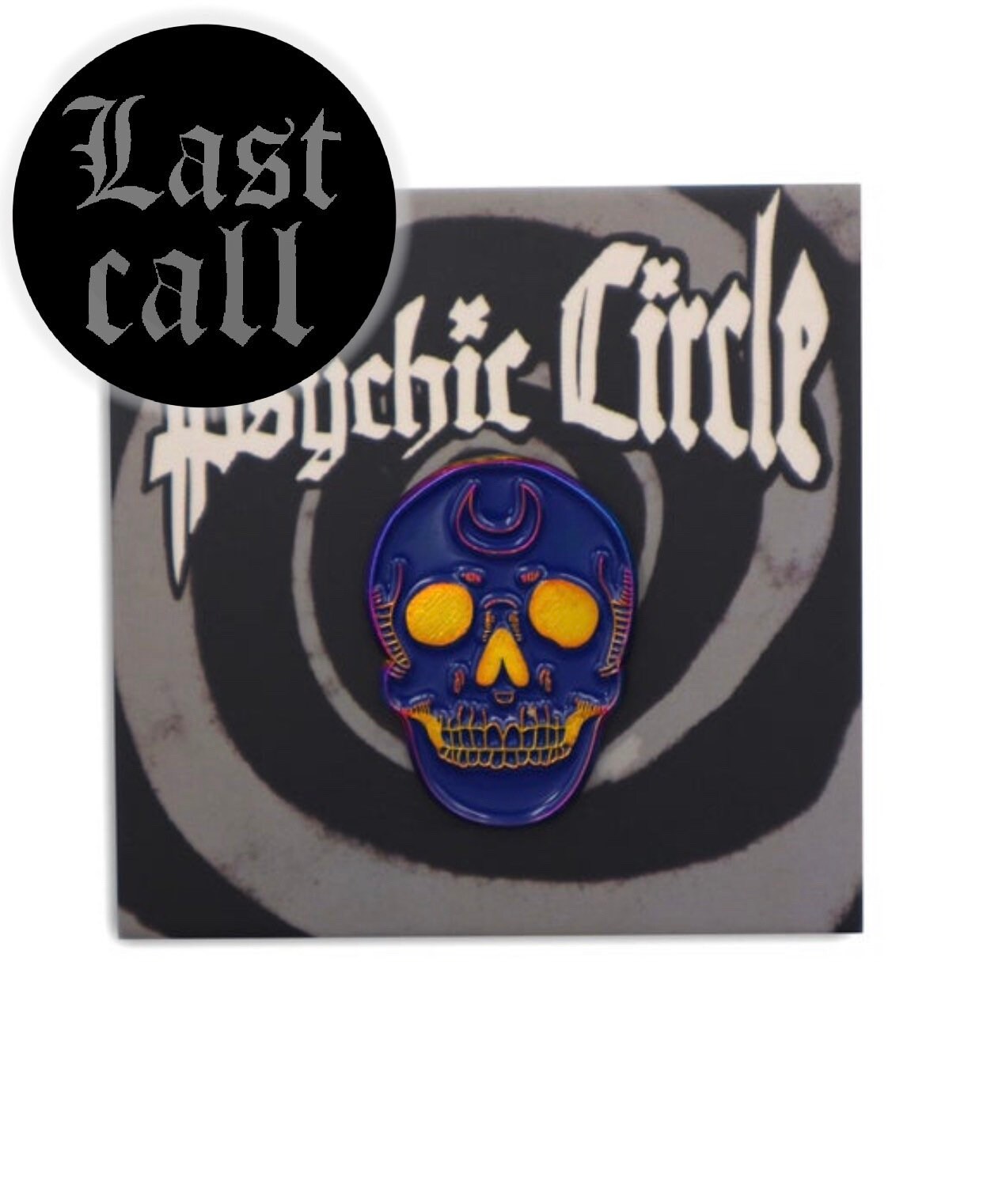 Mystic moon skull rainbow soft enamel pin
