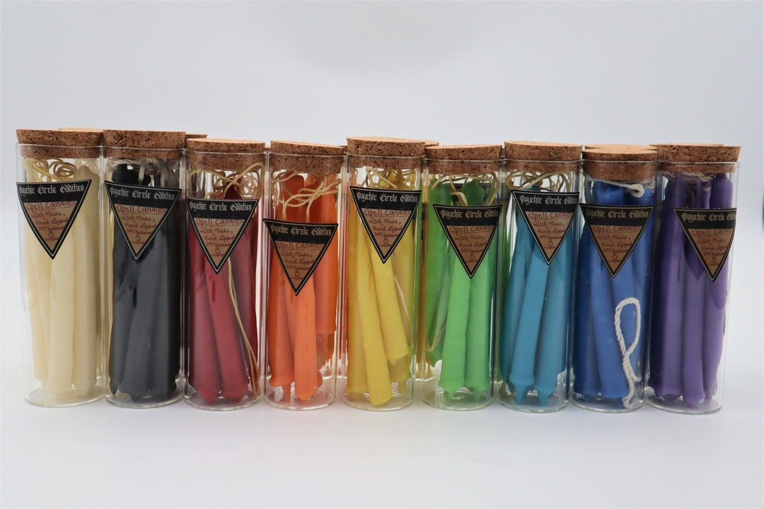 Set of 8 Hand Dipped Spell Candles in Glass Jar! for Spells and Magic ...