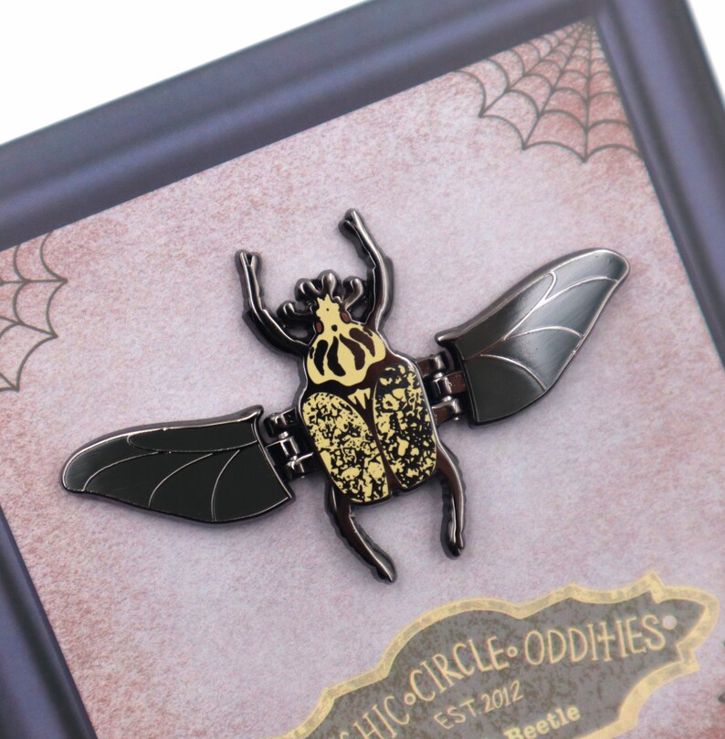 Moving Wing Goliath Beetle Enamel Pin - Etsy