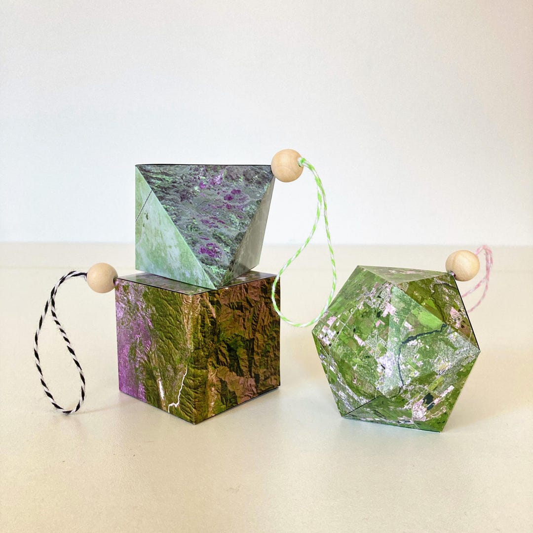 Geometric Map Ornament - Etsy