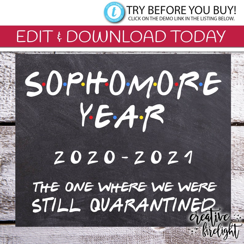 First Day Of Sophomore Year Free Printable