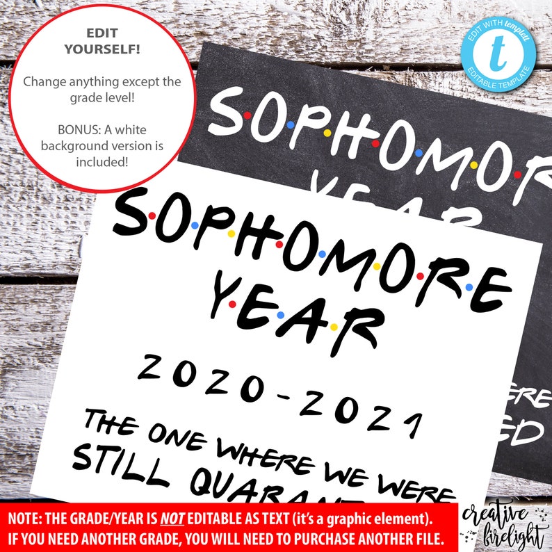 First Day Of Sophomore Year Free Printable