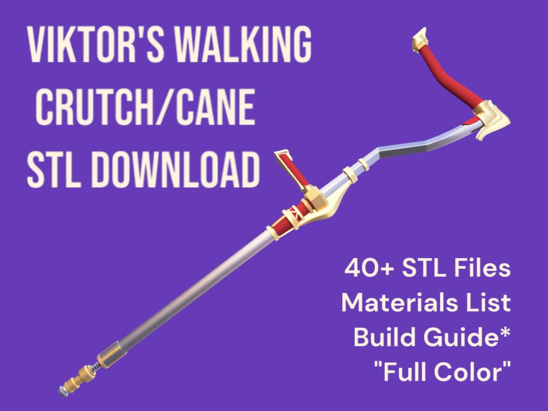 Viktor's Walking Crutch Staff, Prop, Cane Arcane League of Legends STL ...