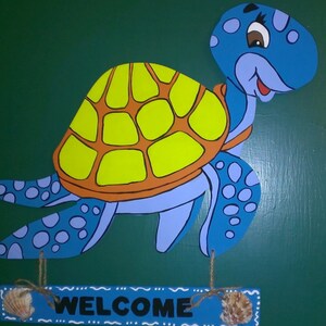 Wooden Sea Turtle Door Decor - Etsy