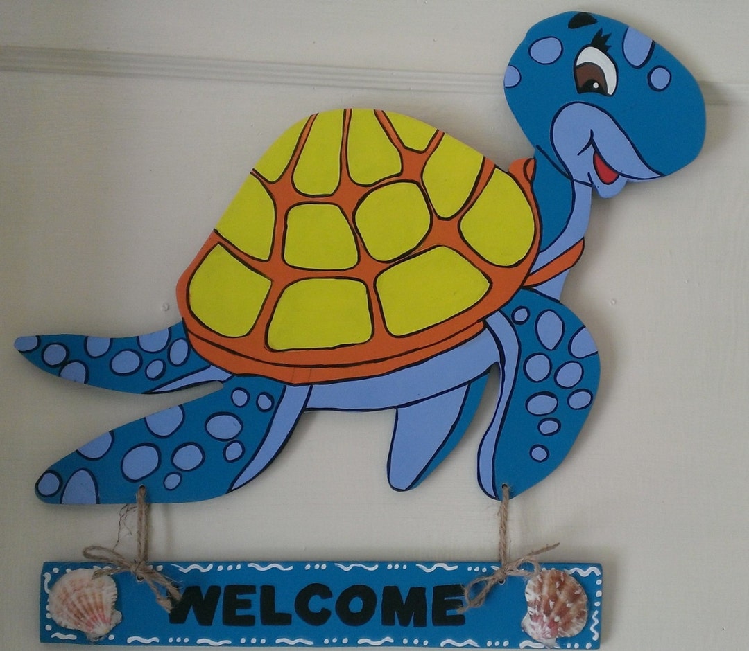 Wooden Sea Turtle Door Decor - Etsy