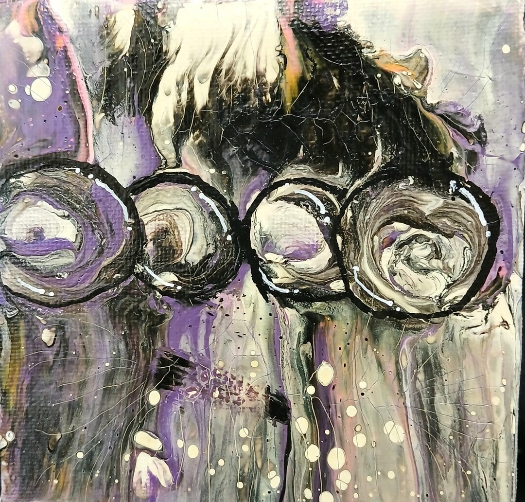 Abstract Art Painting on Canvas 4x4/miniature Painting/modern Artwork ...