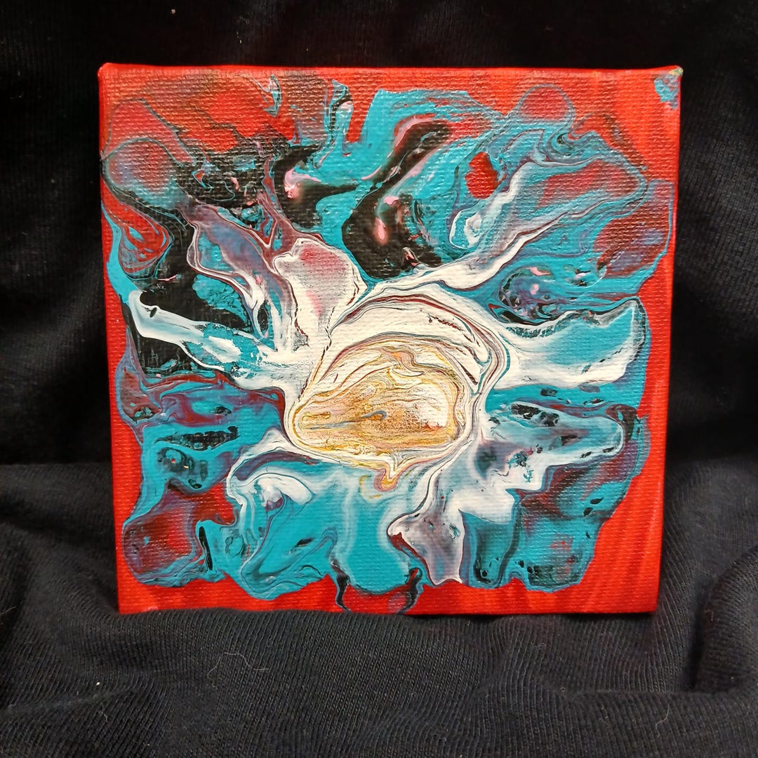 Original Miniature Abstract Painting on Canvas With Easel - Etsy