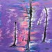 Abstract Painting of Burned Trees in the Purple Forrest. Abstract Art ...
