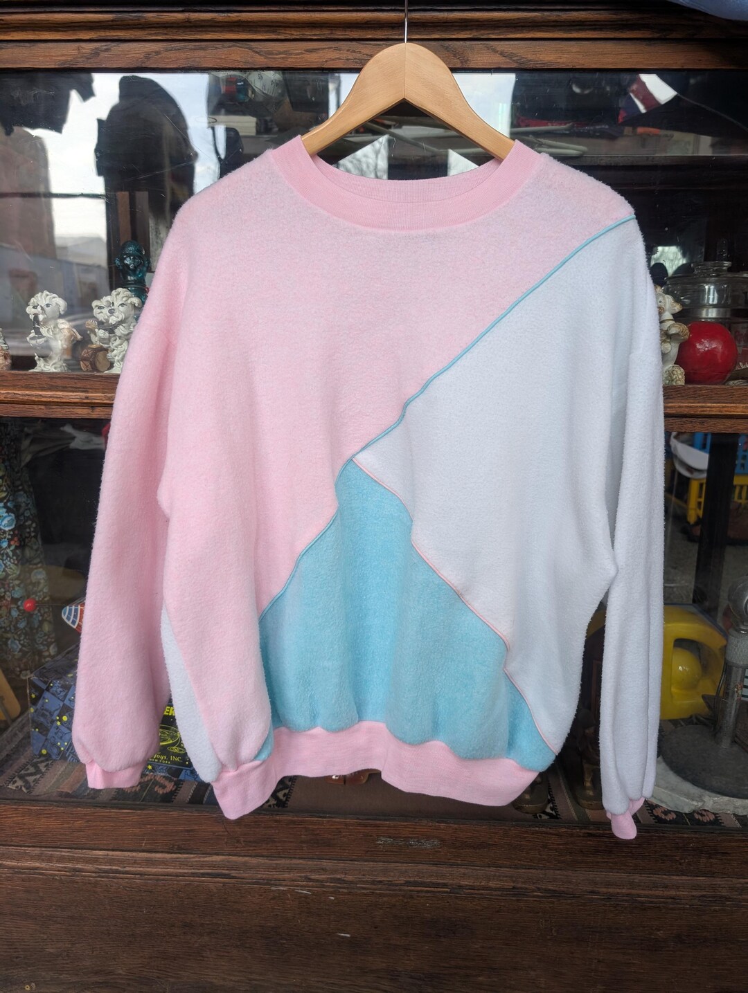 Way Cute Vintage 80's Pastel Color Block Sweatshirt - Etsy