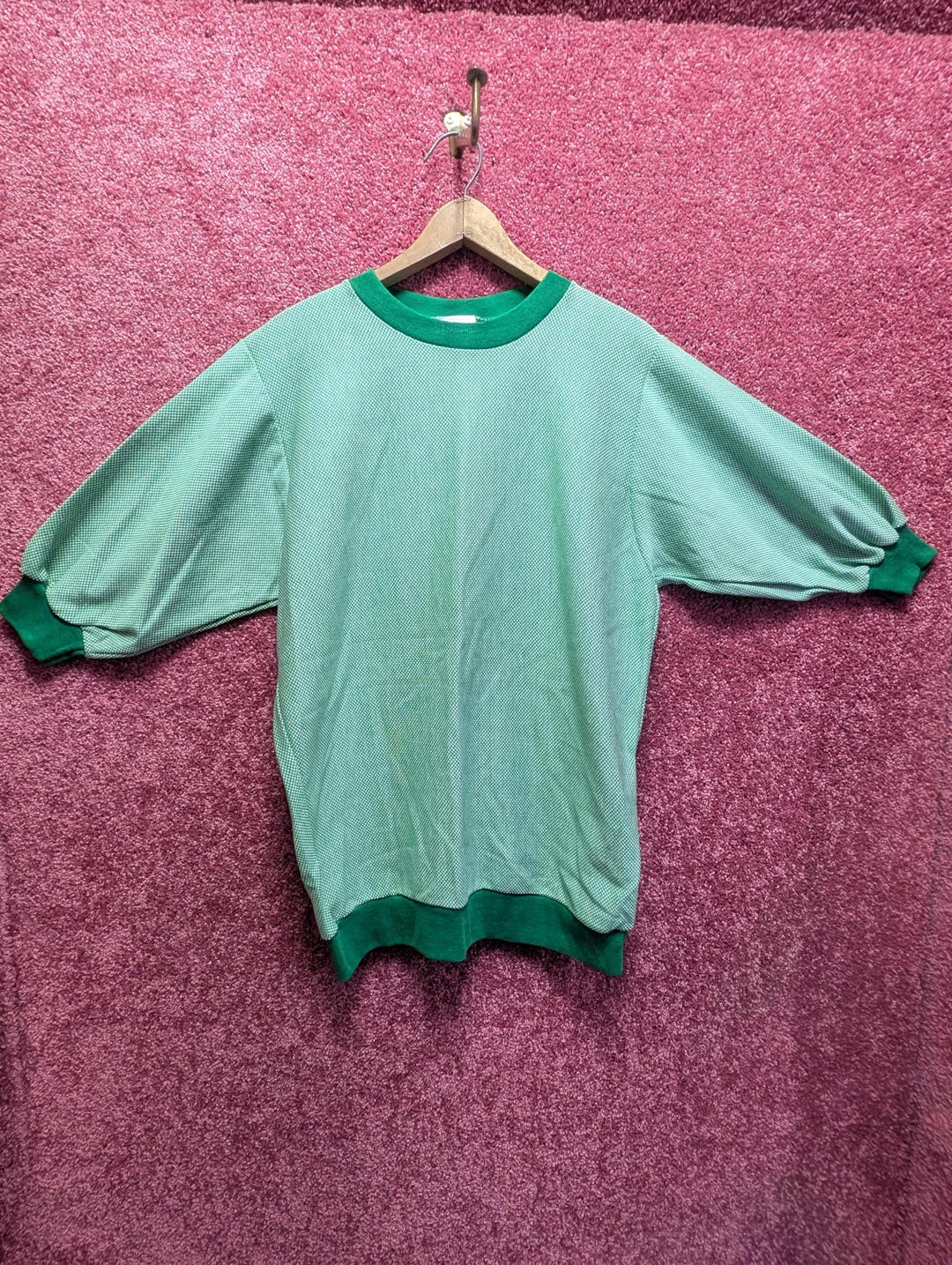 Crazy Cute Vintage 70's Green Polka Dot Half Sleeve Shirt - Etsy