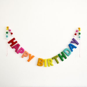 Happy Birthday Banner | Happy Birthday Sign | Felt Garland | Birthday ...