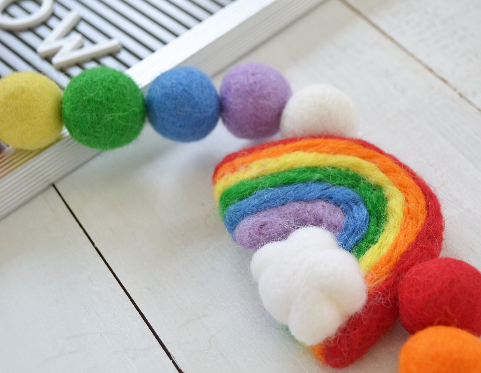 Rainbow Felt Garland Rainbow Felt Ball Garland Rainbow - Etsy