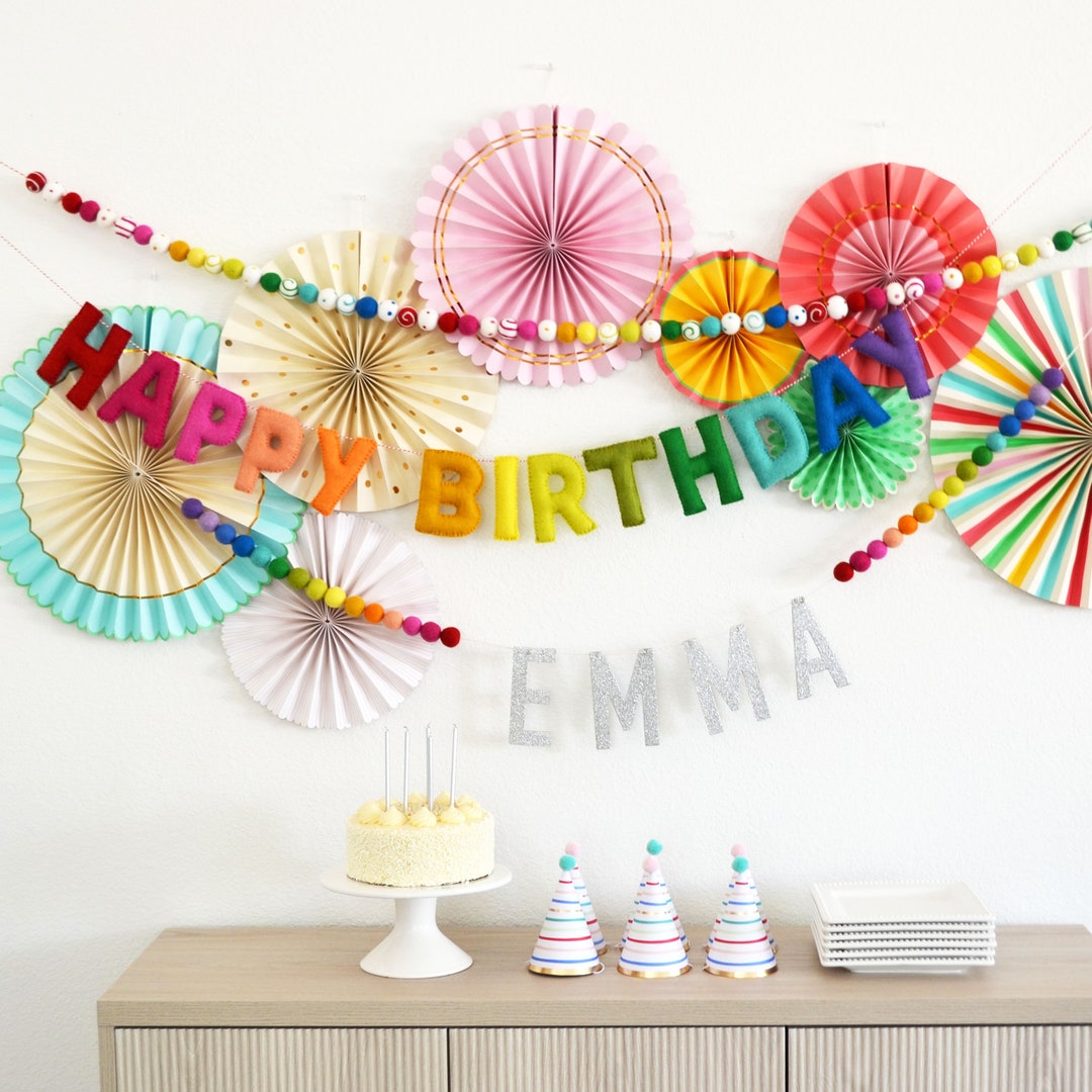 Happy Birthday Banner | Reusable Birthday Banner | Felt Garland ...