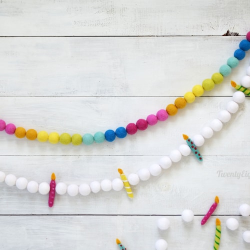 Felt Ball Garland Birthday Garland Birthday Party | Etsy