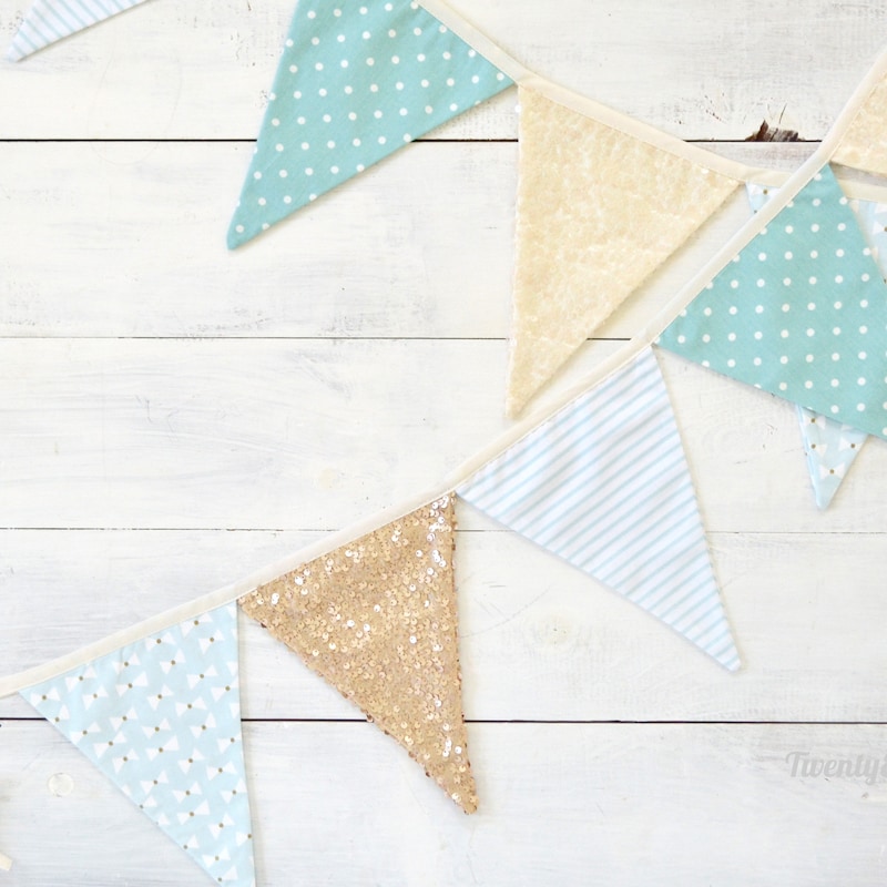 Aqua Bunting - Etsy