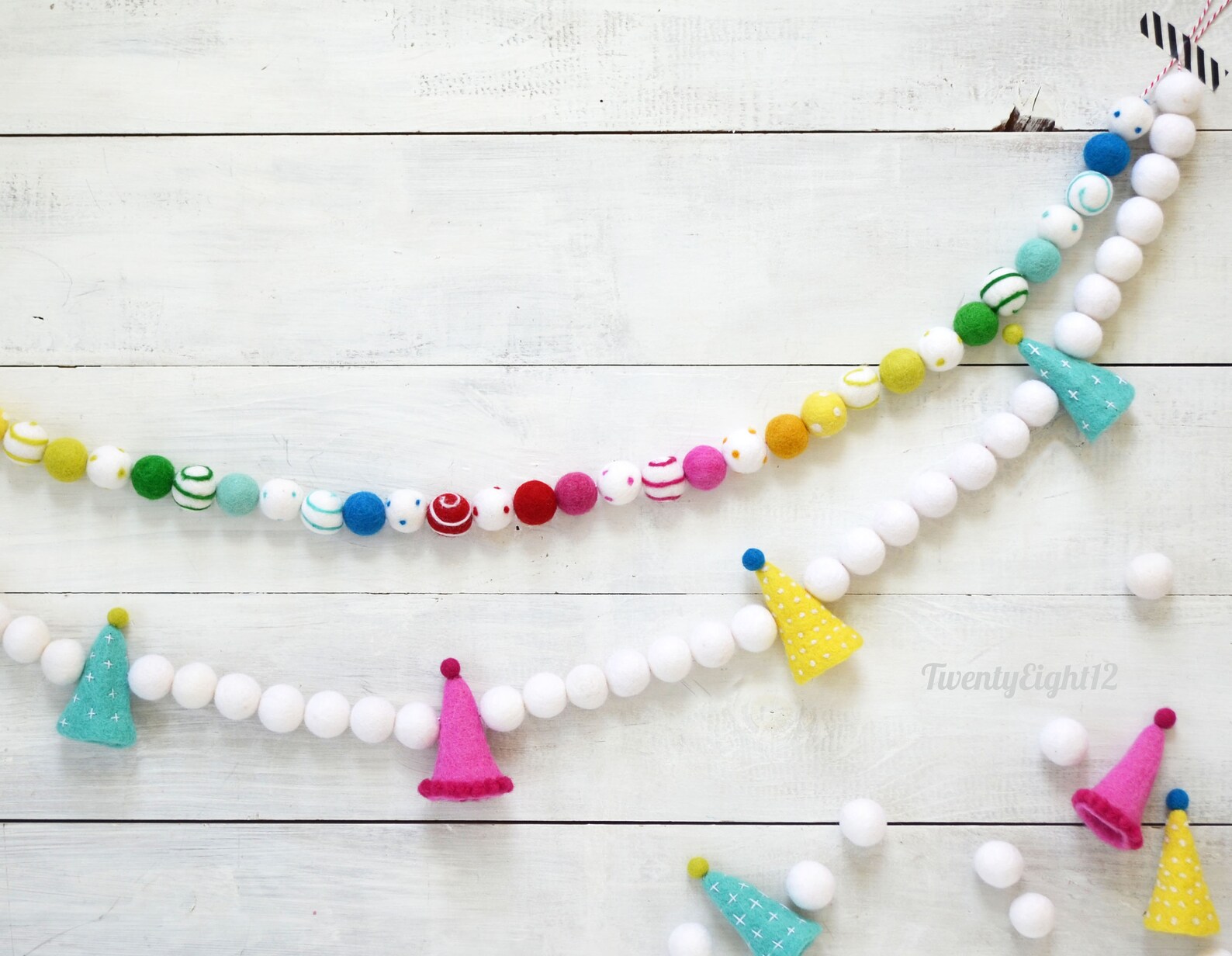 Felt Ball Garland Birthday Garland Birthday Party | Etsy