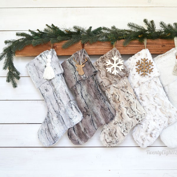 Personalized White Fluffy Stockings - Etsy
