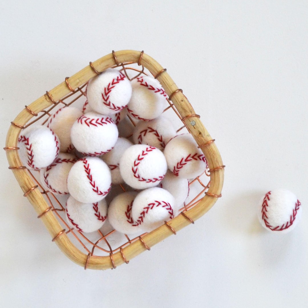 Felt Baseball | Wool Felt Baseball | Baseball for DIY | Baseball Decor ...