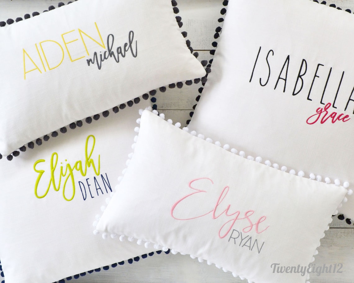 Monogrammed Pillow Cover Personalized Pillow Monogrammed - Etsy